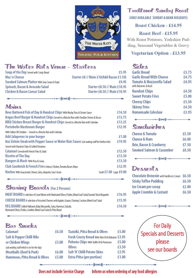 Food - The Water Rats