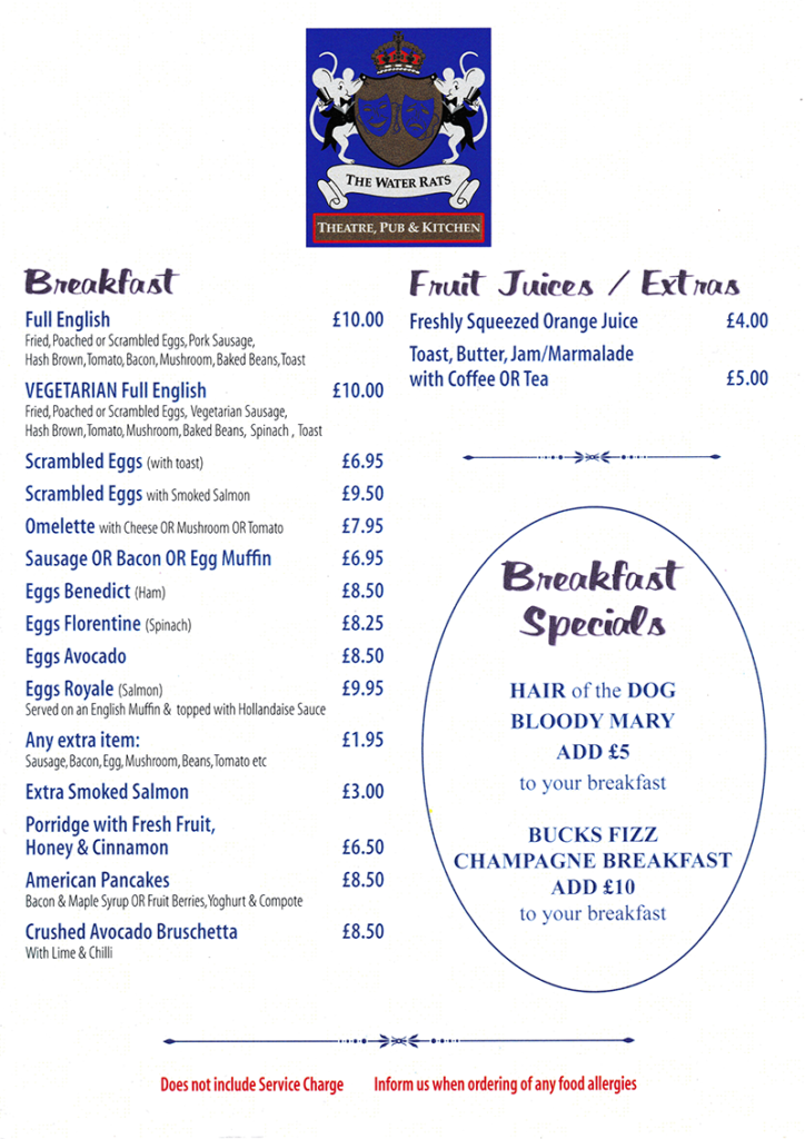 Food - The Water Rats